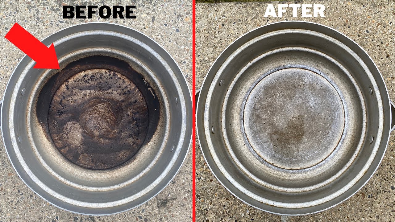 How To Clean Burnt Pan Easily - YouTube