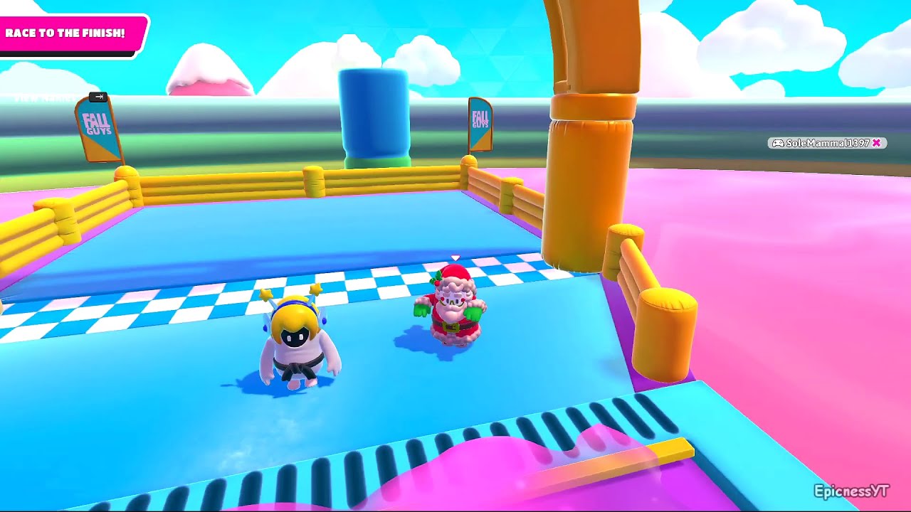 FALL GUYS - Slime Climb - Santa Falls Skin - Gameplay Walkthrough Part ...