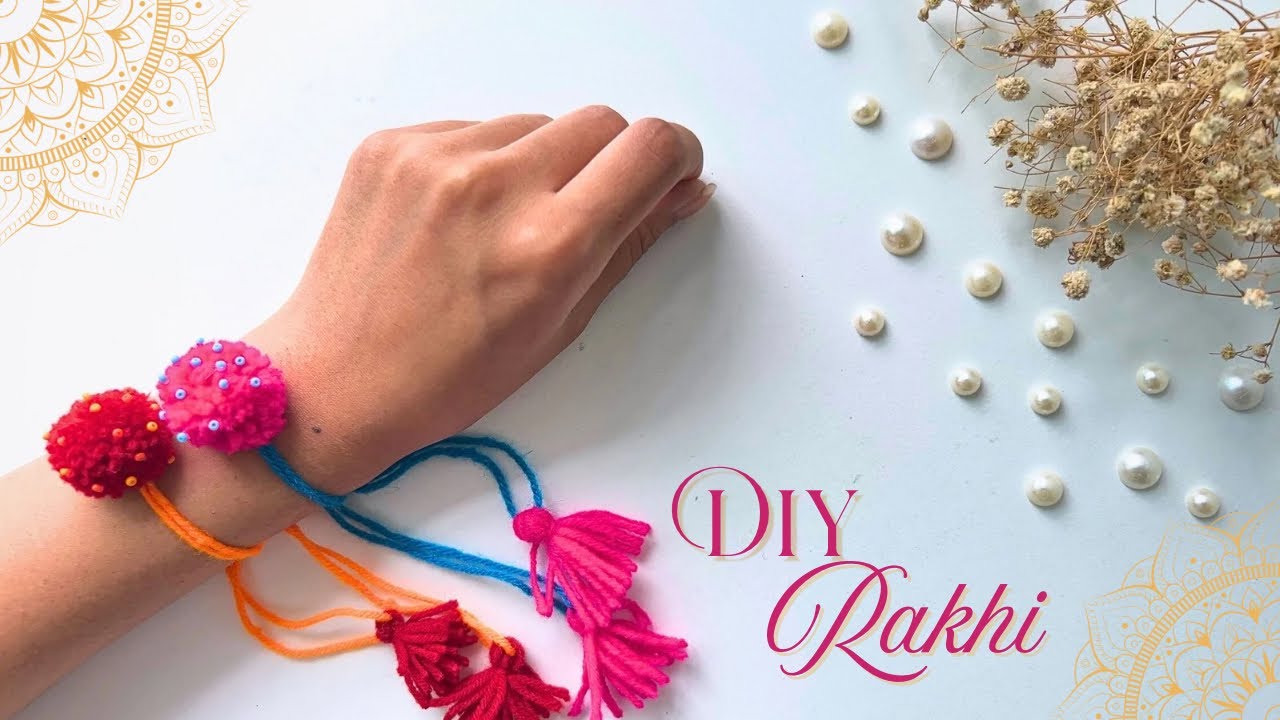 Easy DIY Rakhi with Wool Pom-Poms | Handmade Rakhi Ideas for Raksha ...