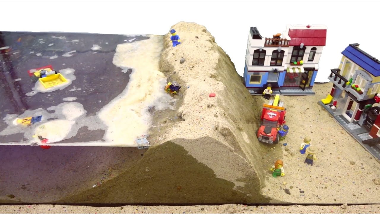 Lego Dam Breach Experiment - Lego City In Danger By A Flood - YouTube