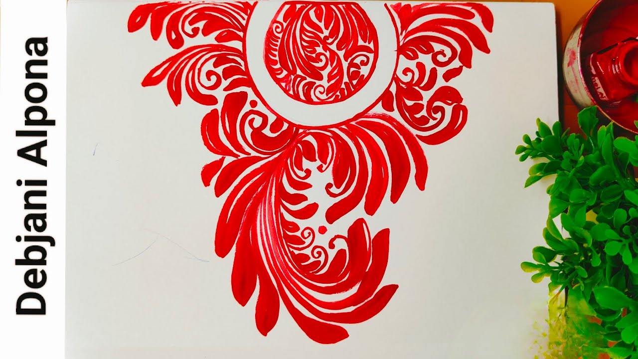 Easy alpona design on paper. #alpona_design #everyone - YouTube