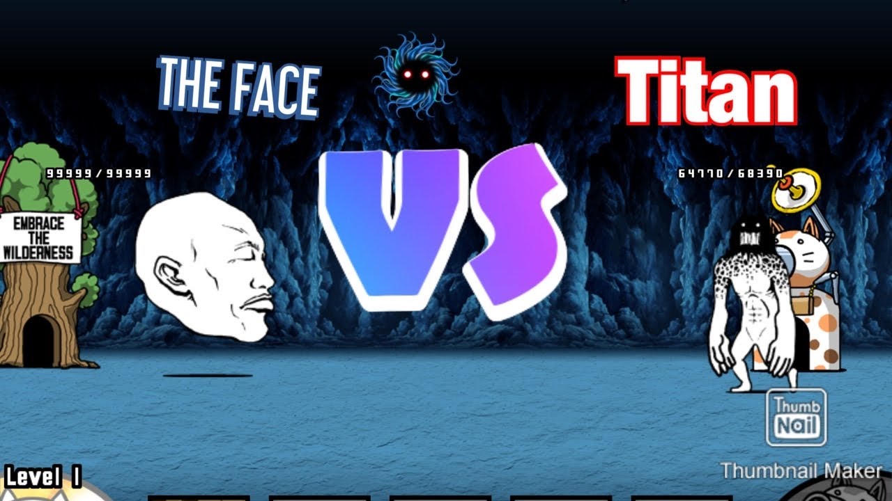 THE FACE vs Mythical Titan Cat-Battle Cats - YouTube