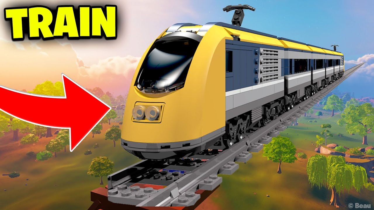 How to make a TRAIN in LEGO Fortnite with TURNING - YouTube