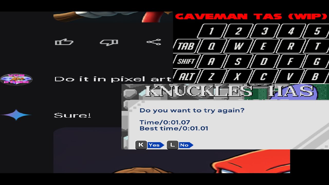 Sonic Origins - Scrap Brain 3 as Knuckles - Caveman TAS test - YouTube