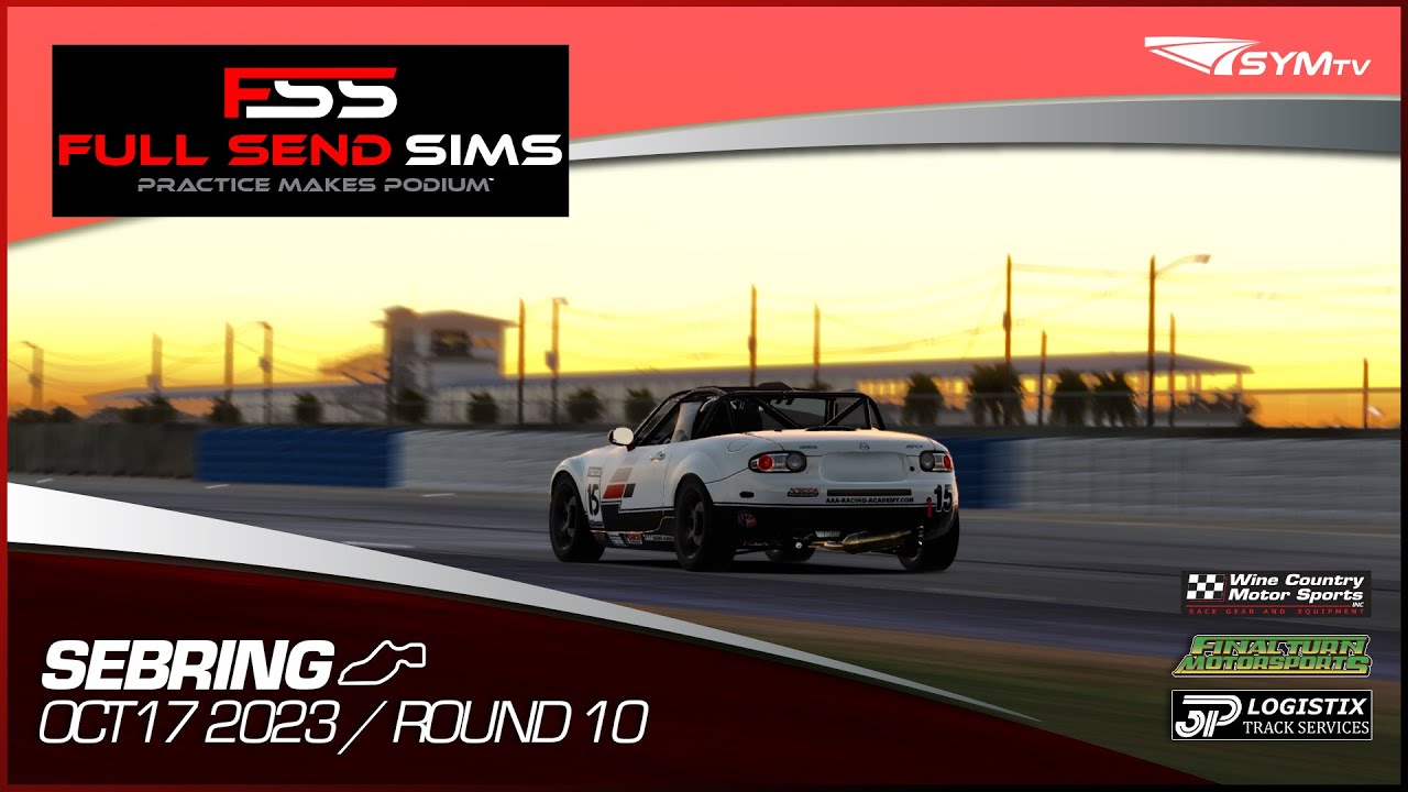 iRacing - Full Send Sims Spec Miata Series || Round 10 - Sebring - YouTube