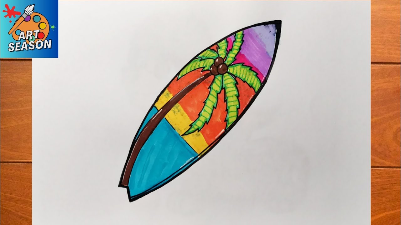 How to Draw a Surfboard Step by Step - YouTube