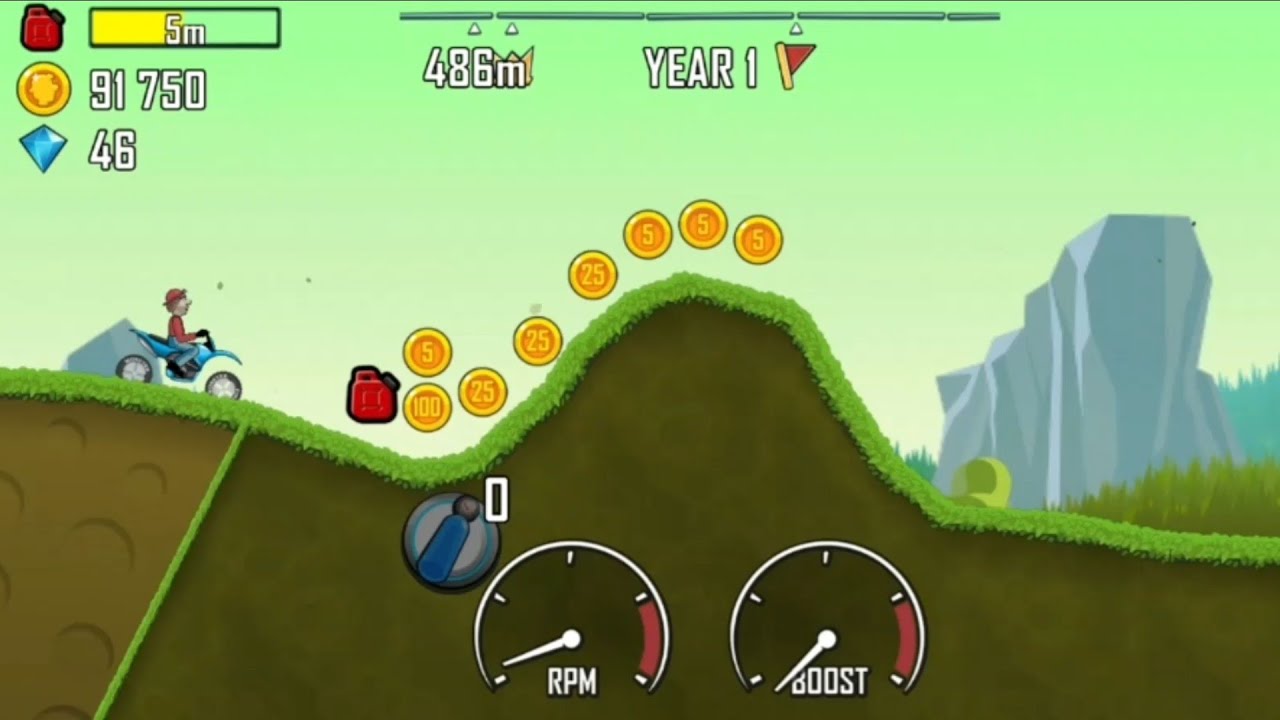 Hill Climb Racing Motocross Bike In Seasons Reach 527m - Gameplay - YouTube