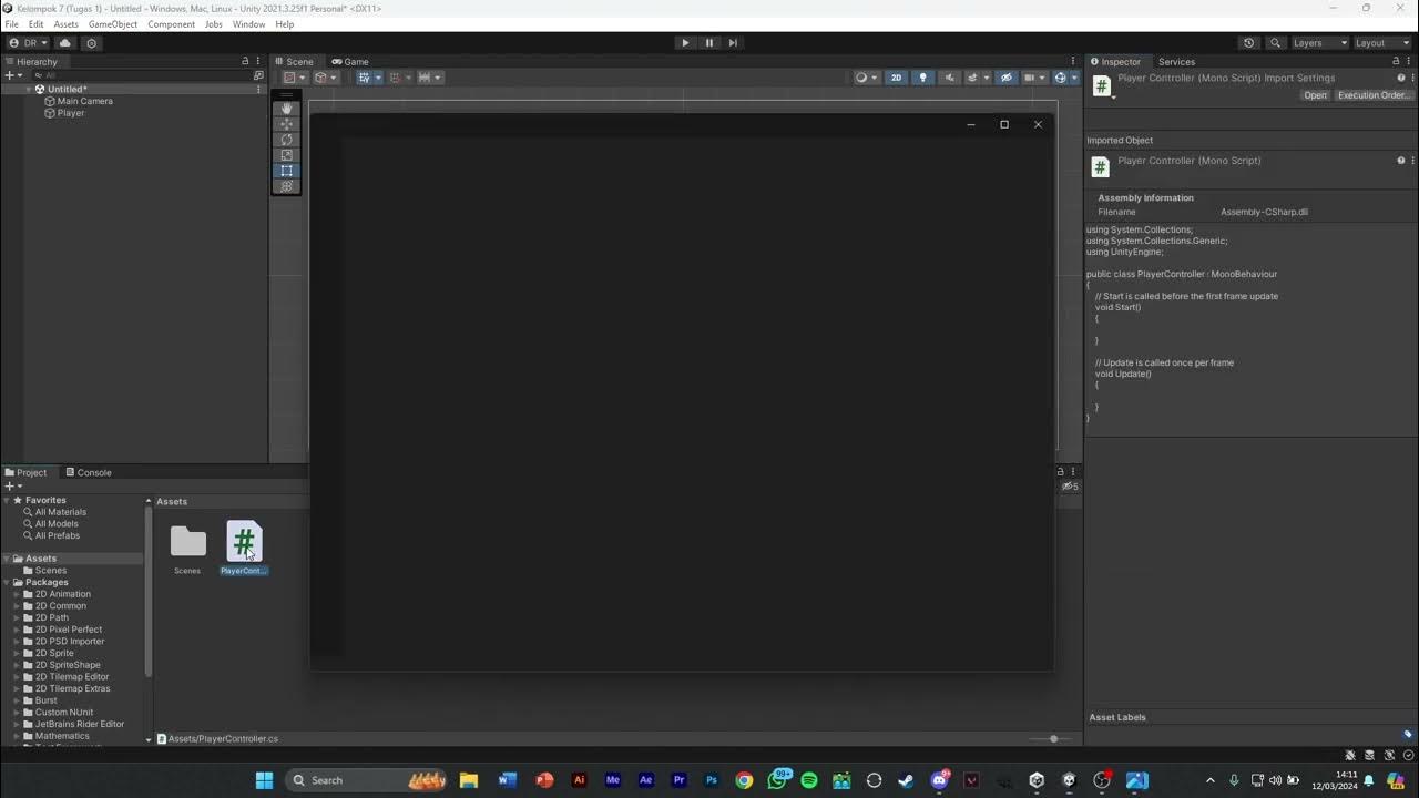 algoritma menggerakan objek square menggunakan unity engine - YouTube