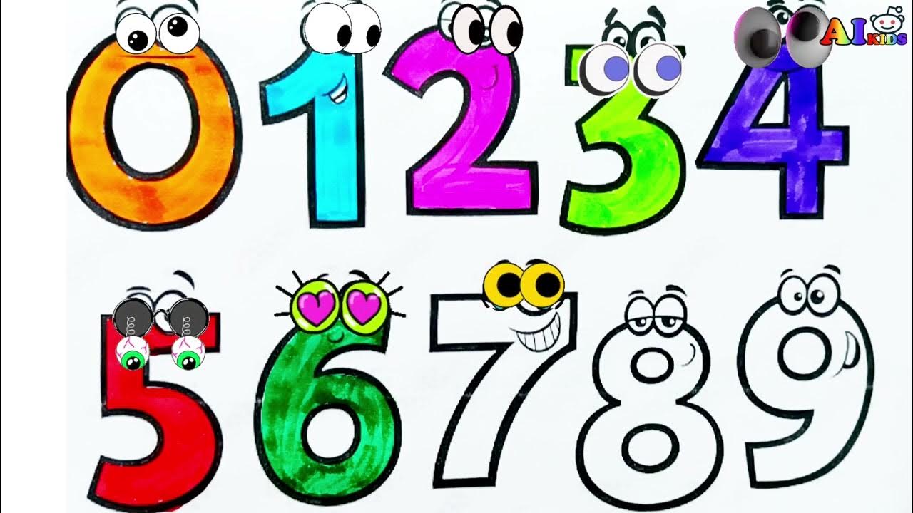 Numbers 1-10 Learn Counting 1 to 10 While Drawing, Coloring, and Painting for Kids! - YouTube