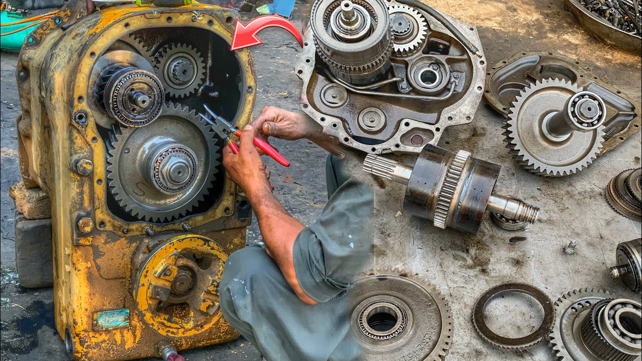 Restoration of Caterpillar Grader 140g Transmission Completely - YouTube