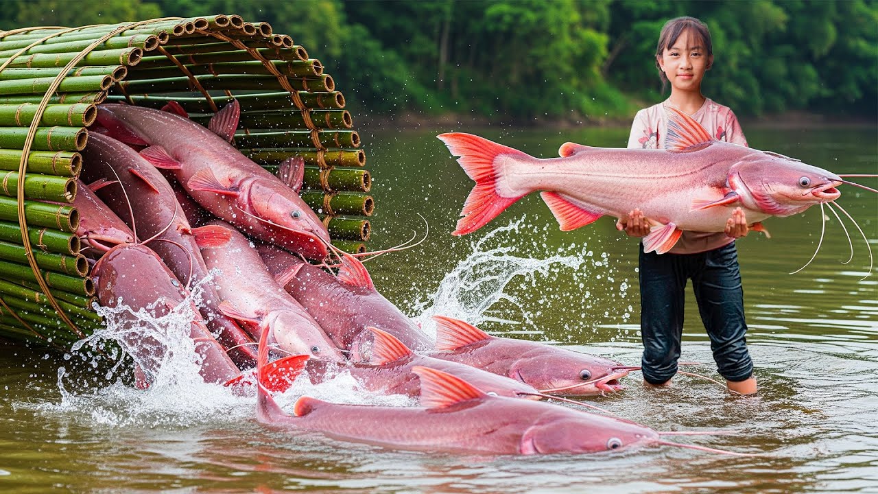 Vietnamese poor girl builds ancient trapping method - harvesting 500 ...