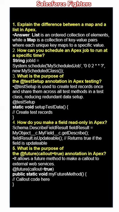Salesforce Apex Interview Questions And Answers Salesforcefighters Interview Salesforce