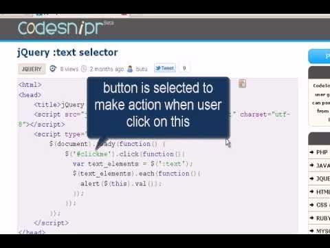 JQUERY Tutorial : jQuery text selector - YouTube