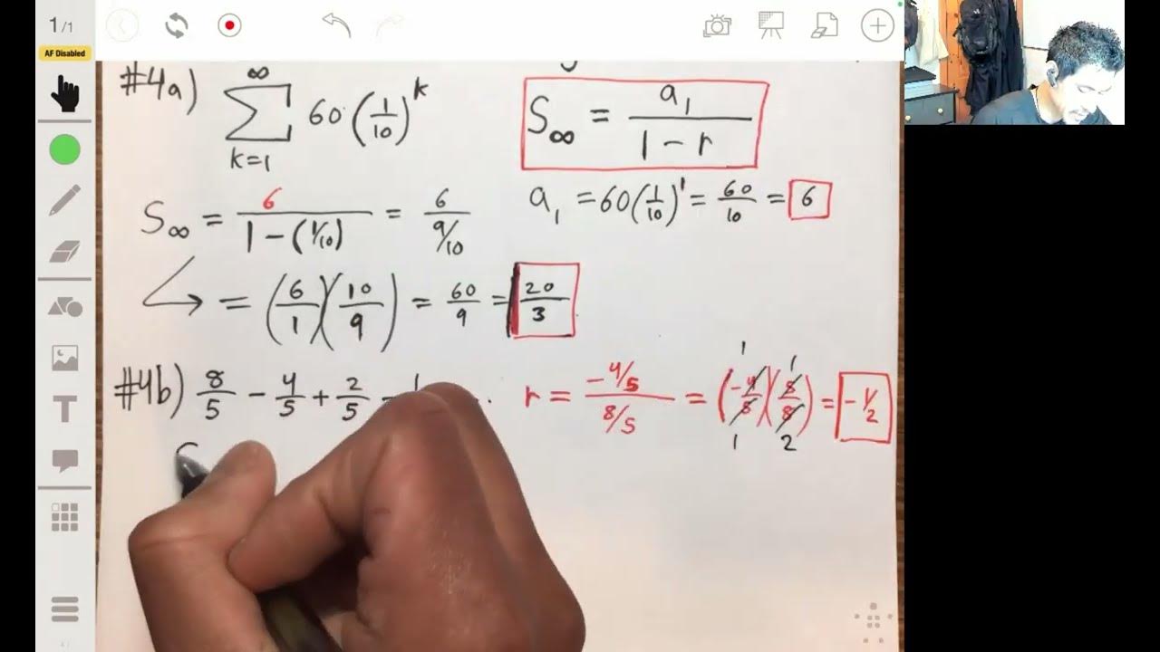Sums of Infinite Geometric Sequences and Series - YouTube