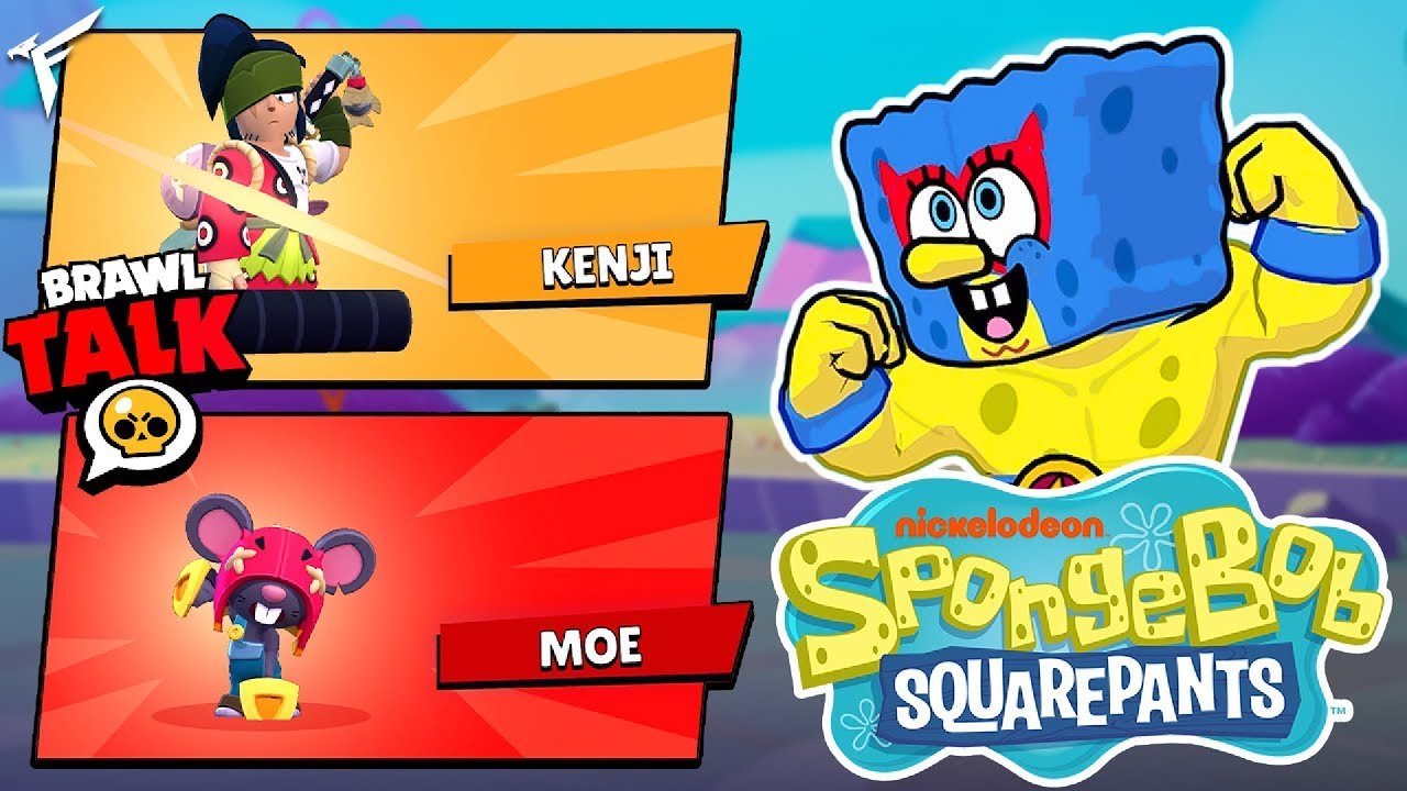 SPONGEBOB, Moe, Kenji, Power up, Skins e... 👀Brawl Talk - YouTube