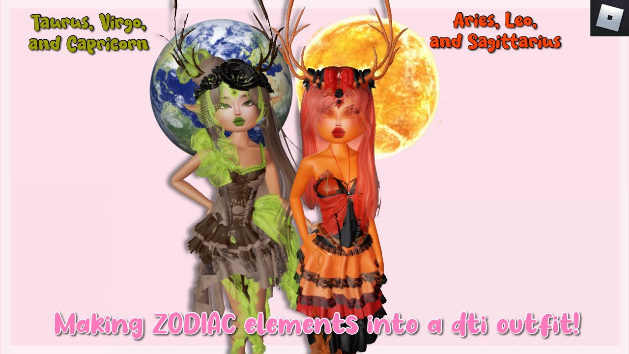 Making ZODIAC sign Elemnts into DTI Outfits! part 1: Fire/Aires,Leo and ...