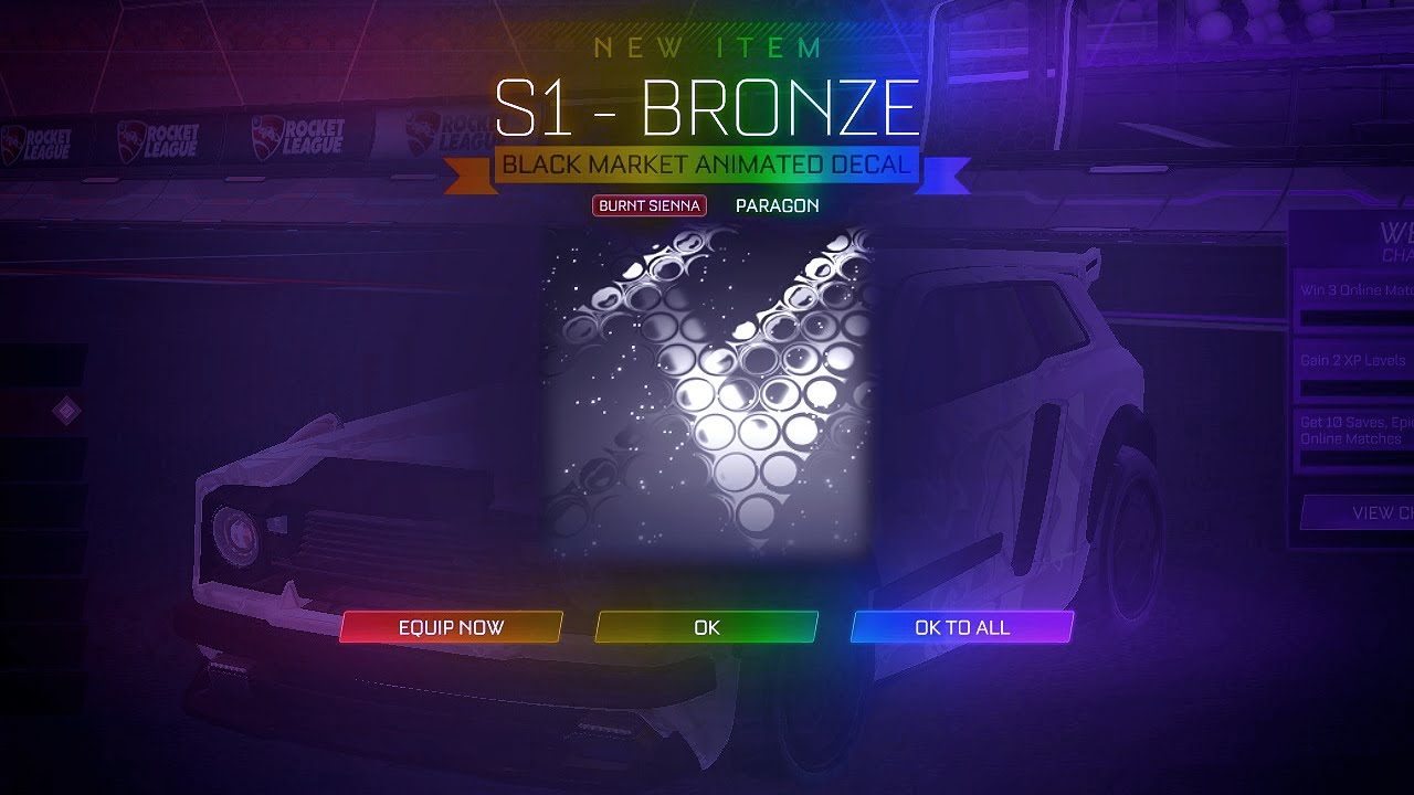 PLAYING ROCKET LEAGUE WITH THE S1 BRONZE DECAL! - YouTube
