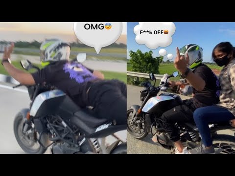 Hyper ride with girl 😱| Duke200 Show me Middle Finger 😡 - YouTube