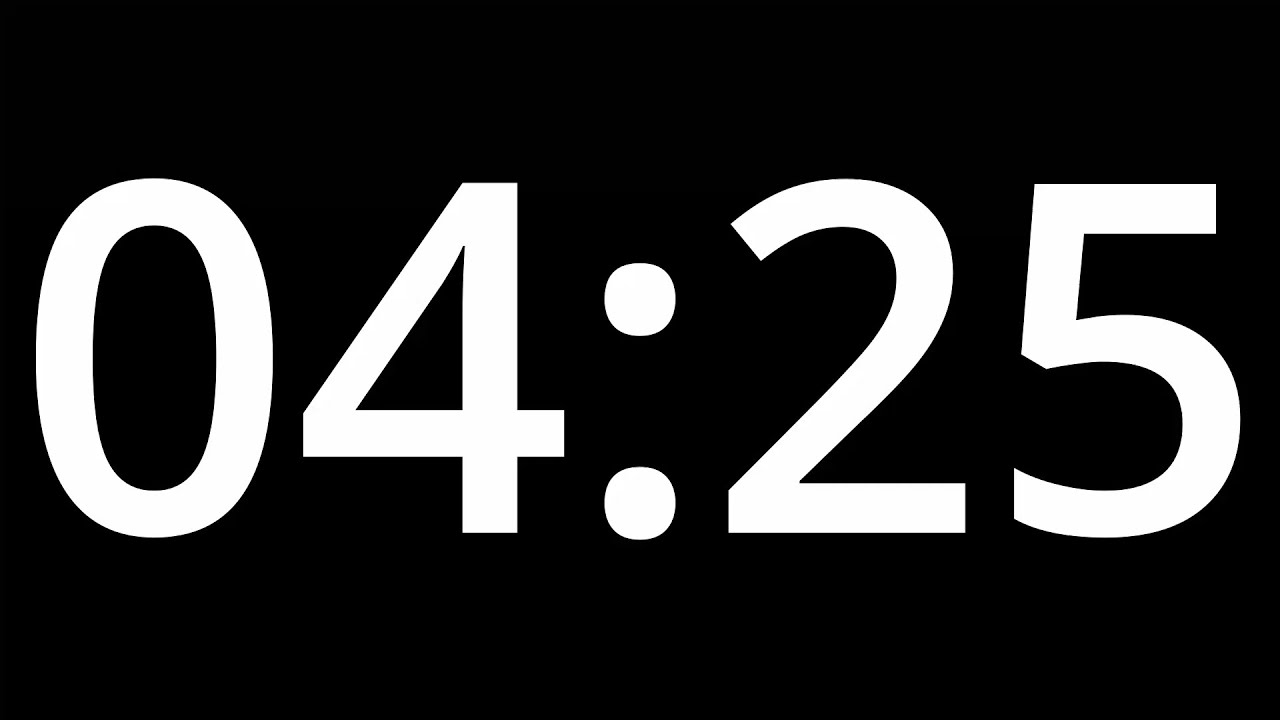 04 MINUTE 25 TIMER with alarm - 265 second COUNTDOWN Clock Alarm - YouTube