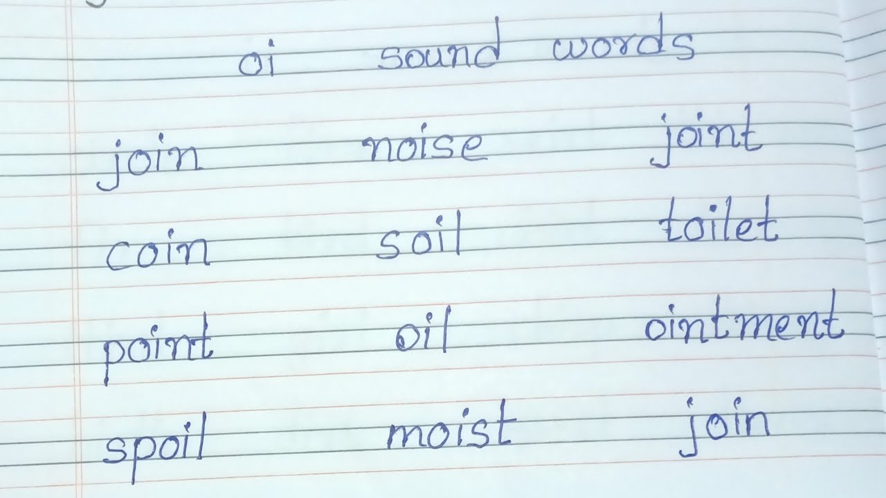 oi sound words| learn and write oi sound Words| phonics| combination of ...