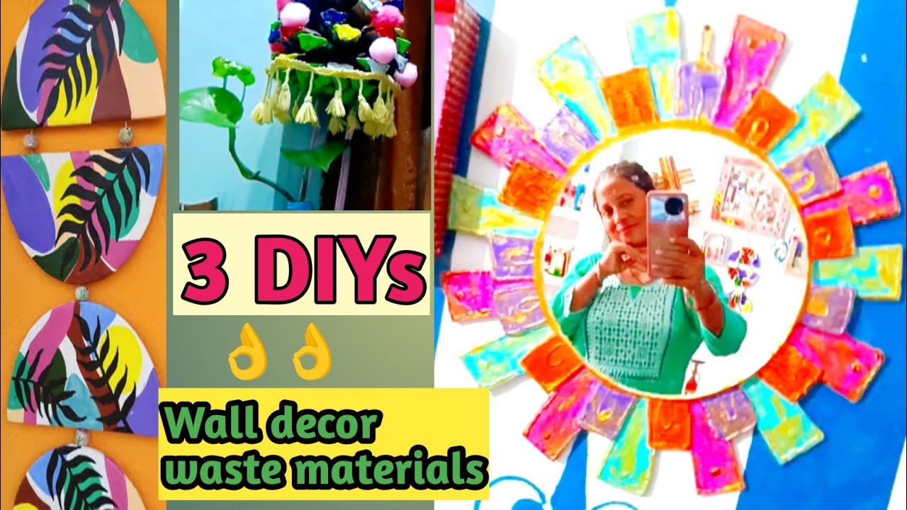 Waste materials से बनाये 3 Beautiful decor items/How to recycle waste ...