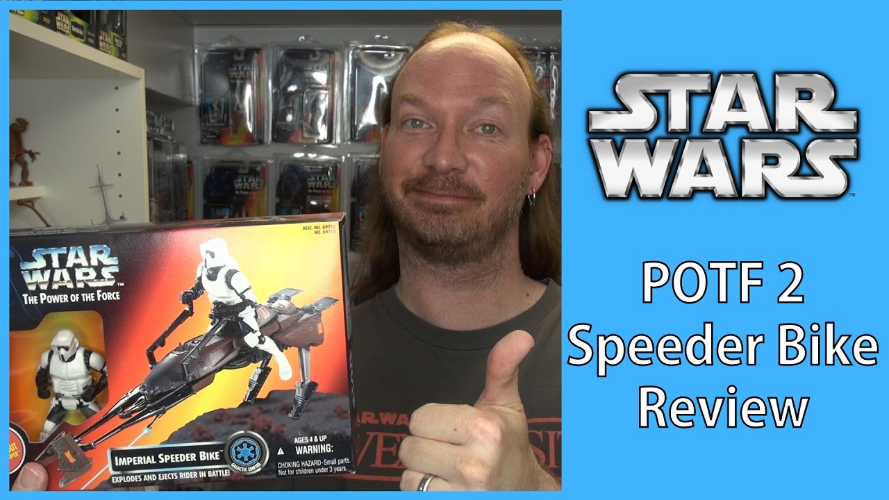 Star Wars POTF2 Speeder Bike with Scout Trooper Review - YouTube