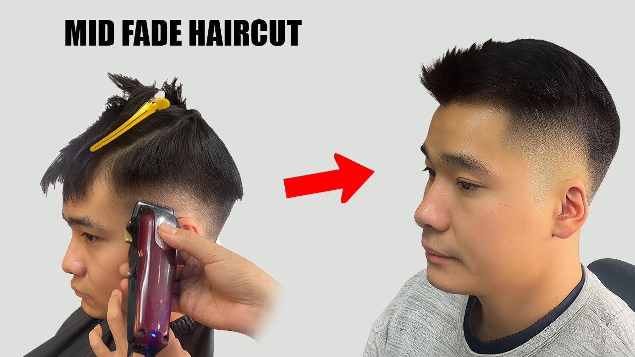 Mid Fade Haircut Tutorial | Clean Skin Fade for Men (Step-by-Step ...