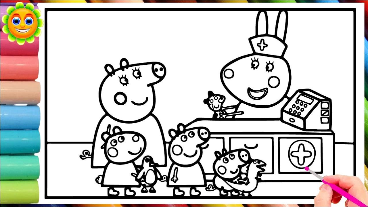 Peppa Pig at the doctor 🏥💊 Peppa Pig Coloring Pages . Peppa pig full ...