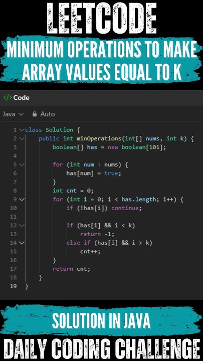 #leetcode : 3375. Minimum Operations to Make Array Values Equal to K💛🖤 Solution link👇🏻🔗 #shorts ...
