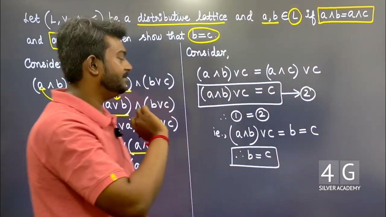 Distributive lattice Show that b=c Discrete Mathematics MA3354 Problems in Tamil Unit 5 - YouTube