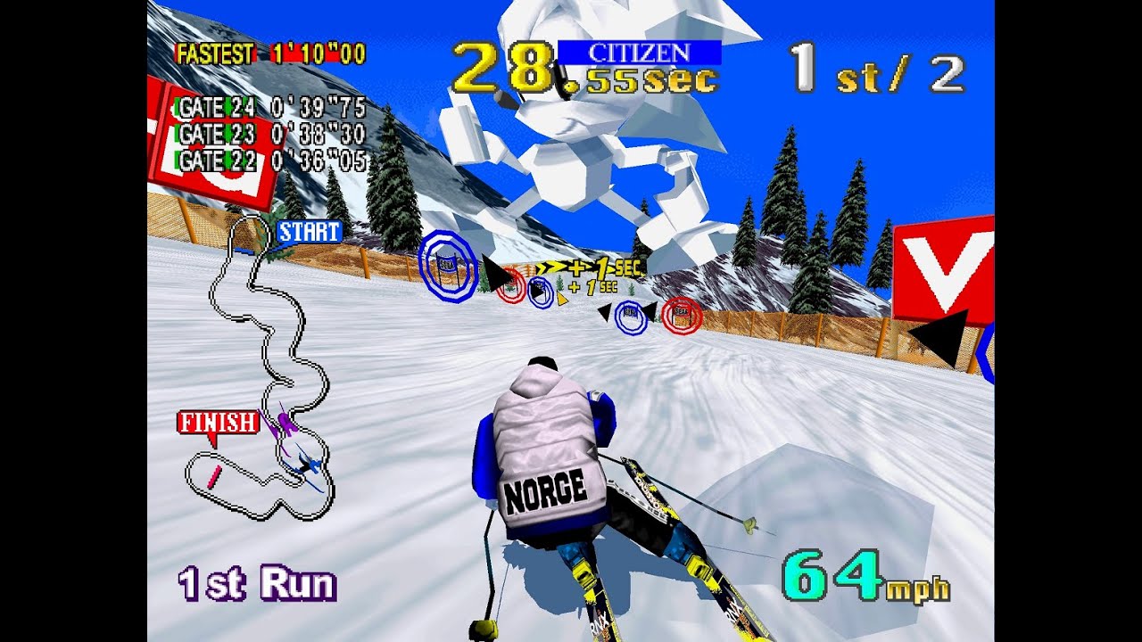 Sega Ski Super G arcade 60fps - YouTube