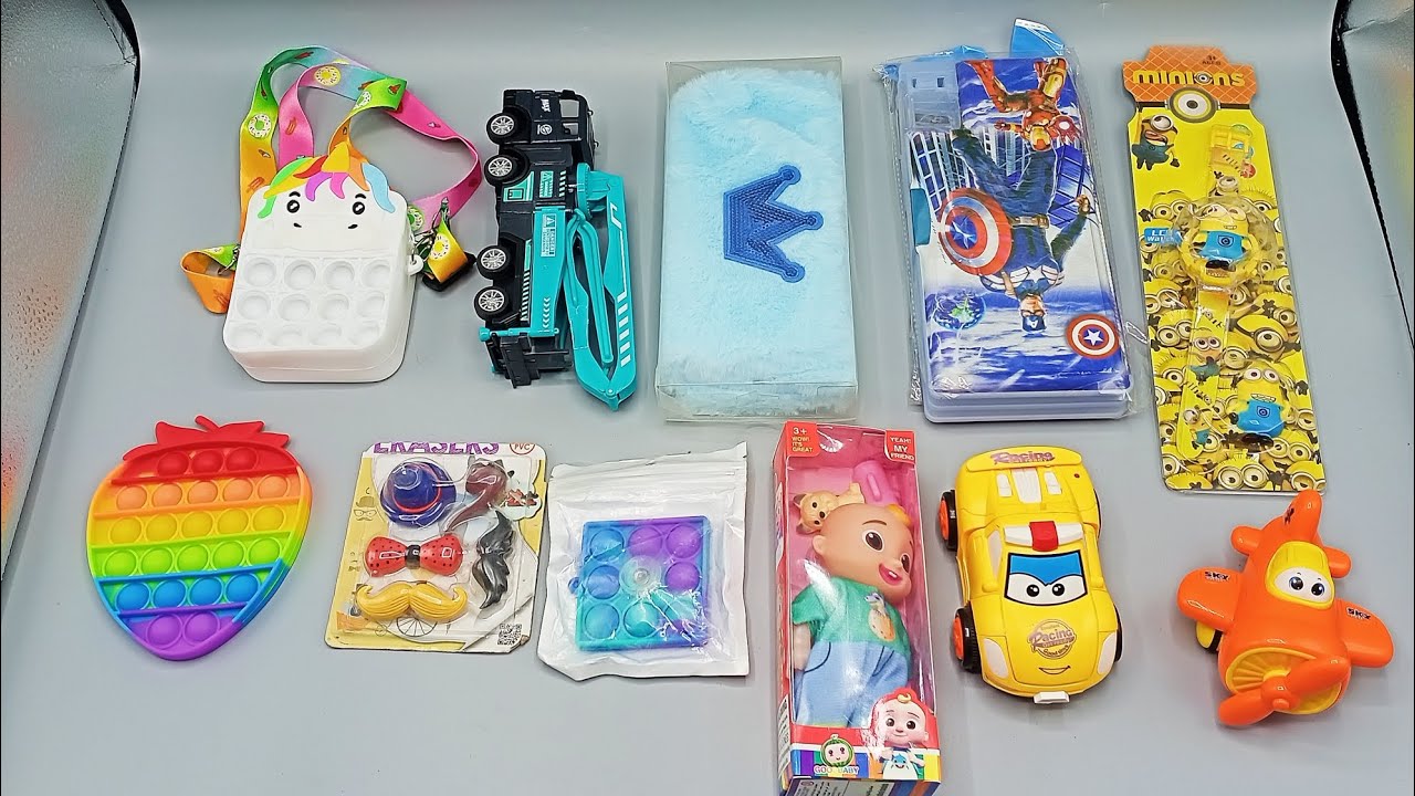 Ultimate collection of toys unboxing | Cute popit bag | geometry box ...