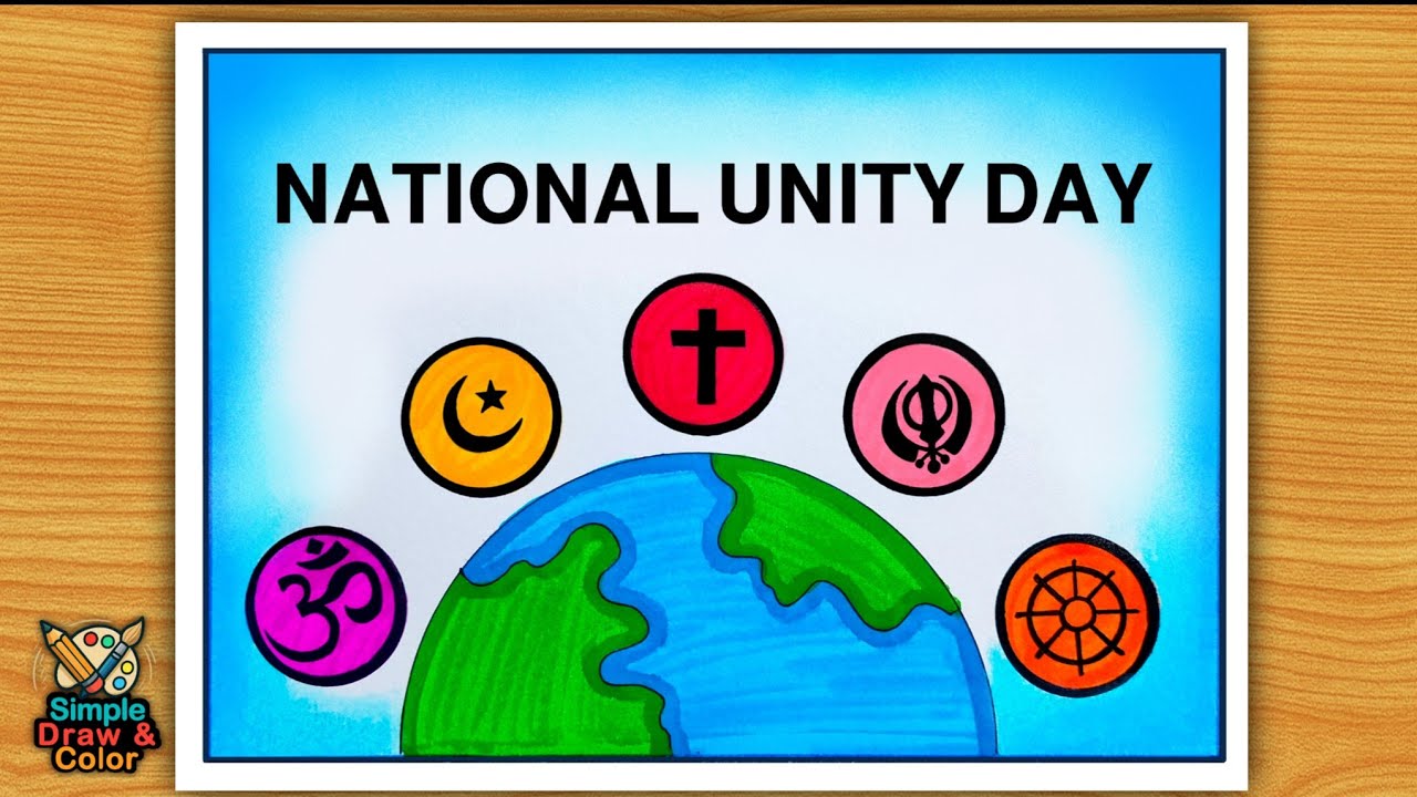 Ekta Diwas Poster Drawing | National Unity Day Drawing | Hun Sab Ek ...