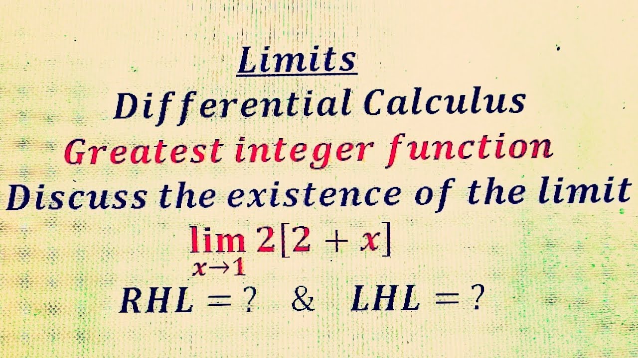 Limits|| How to check the existence of limit of a function at a point ...