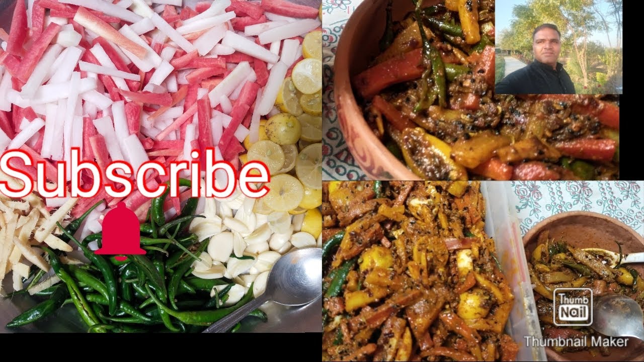 Homemade mix achaar (pickles) recipe # Mix vegetables achaar # Gajar ...