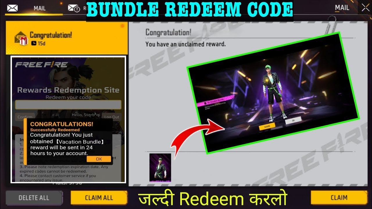 FREE FIRE REDEEM CODE TODAY November 17 FF REWARDS REDEEM CODE FF ...