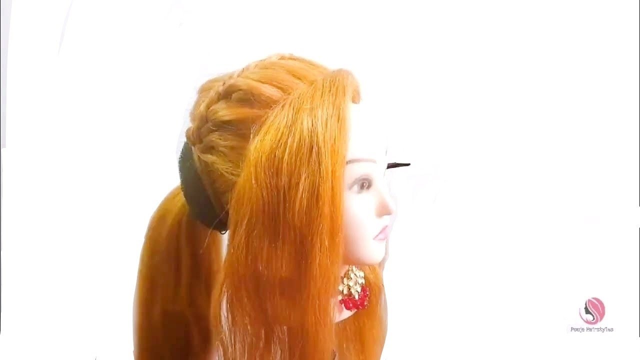 beautiful bun hairstyle with jeans | bun hairstyle | new styles bun ...