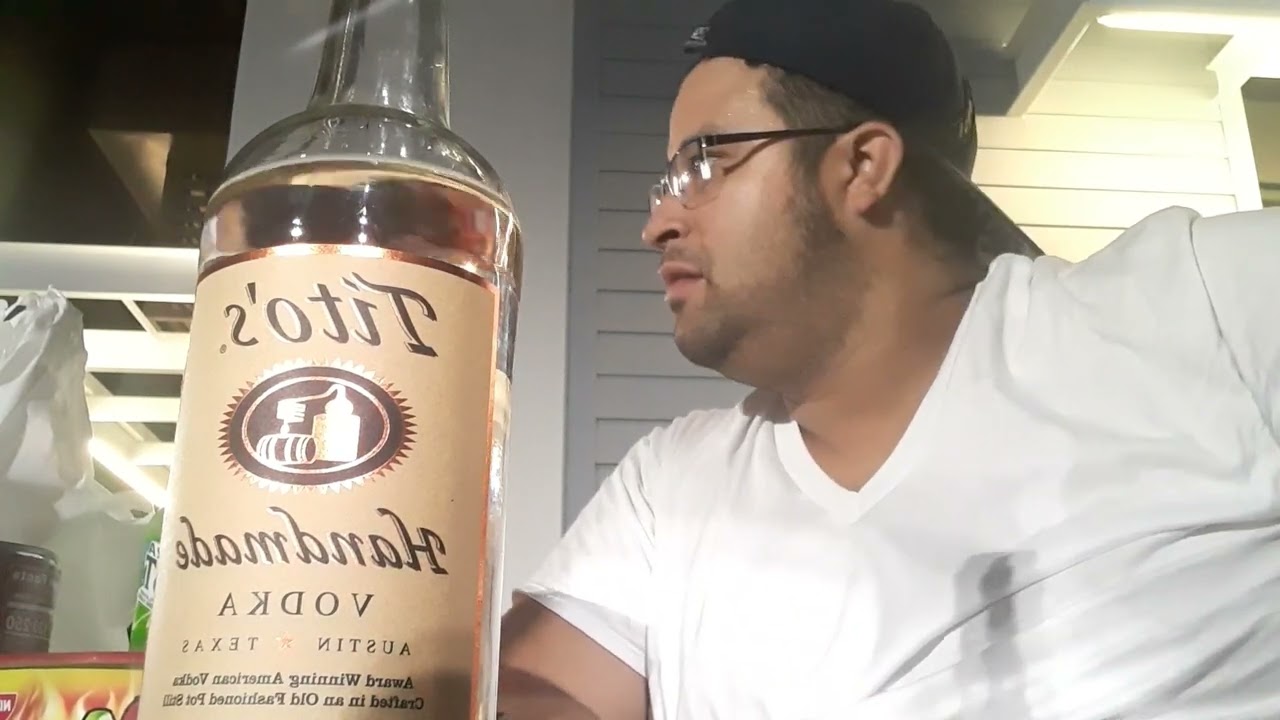 Titos handmade vodka chug - YouTube
