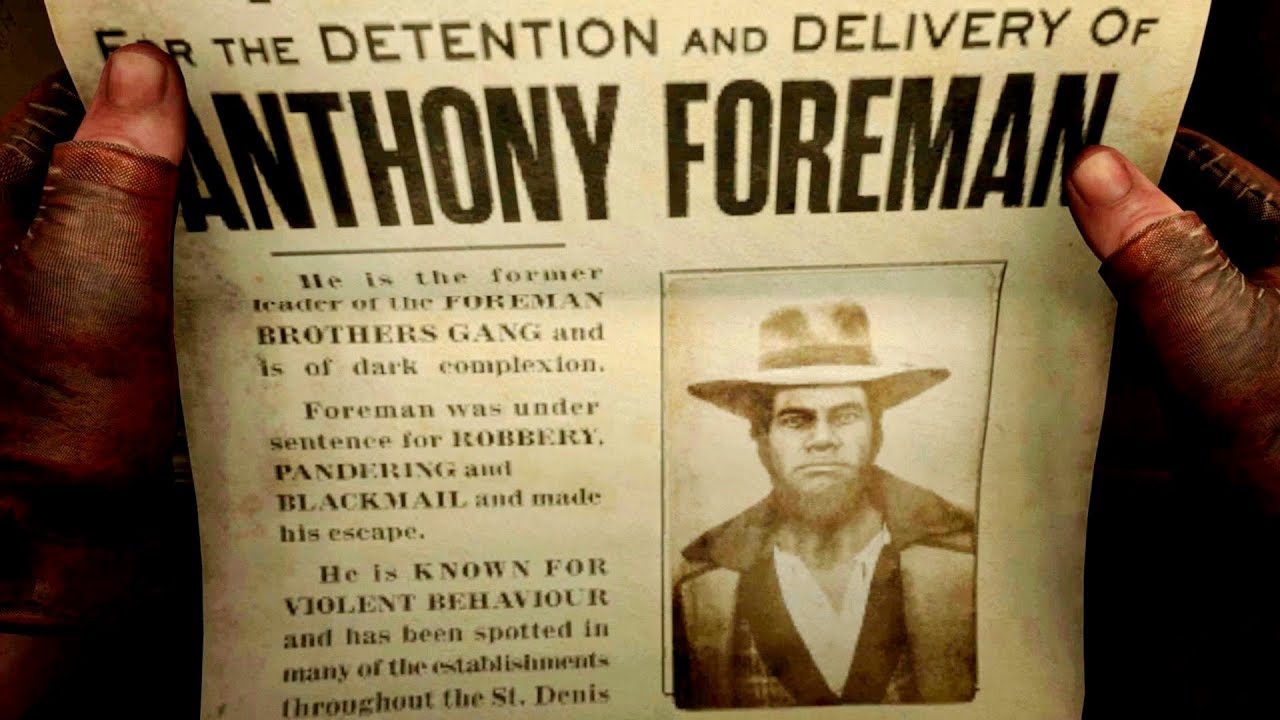 Red Dead Redemption 2 - Anthony Foreman Bounty [PC, 4K] - YouTube