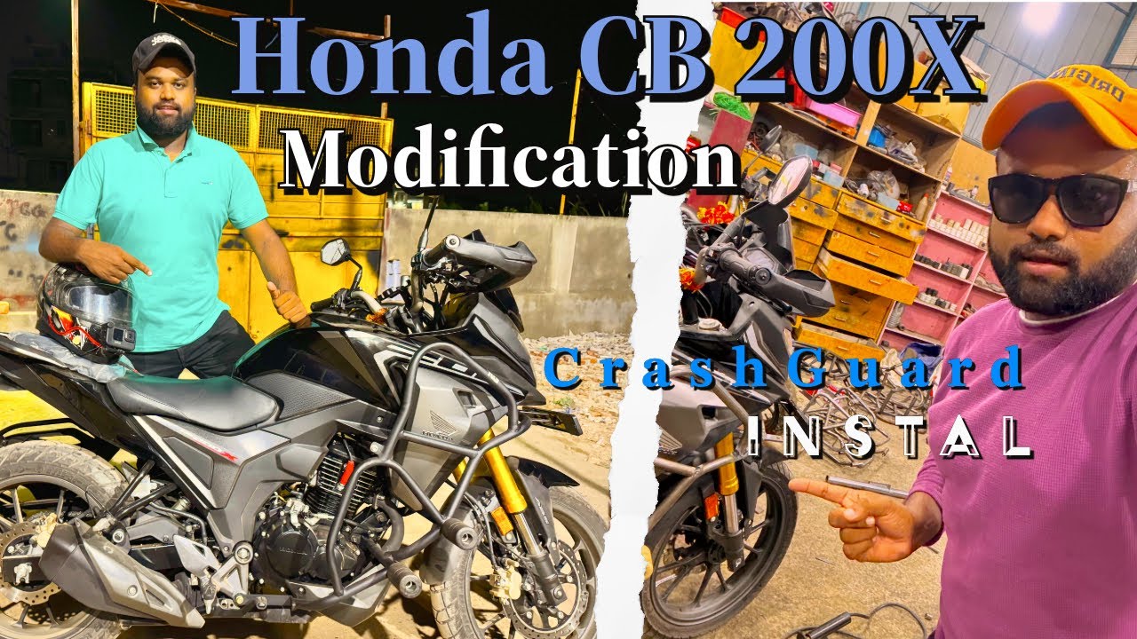 2024 Honda CB 200X Modification I Crash Guard Install I cb 200 x ...