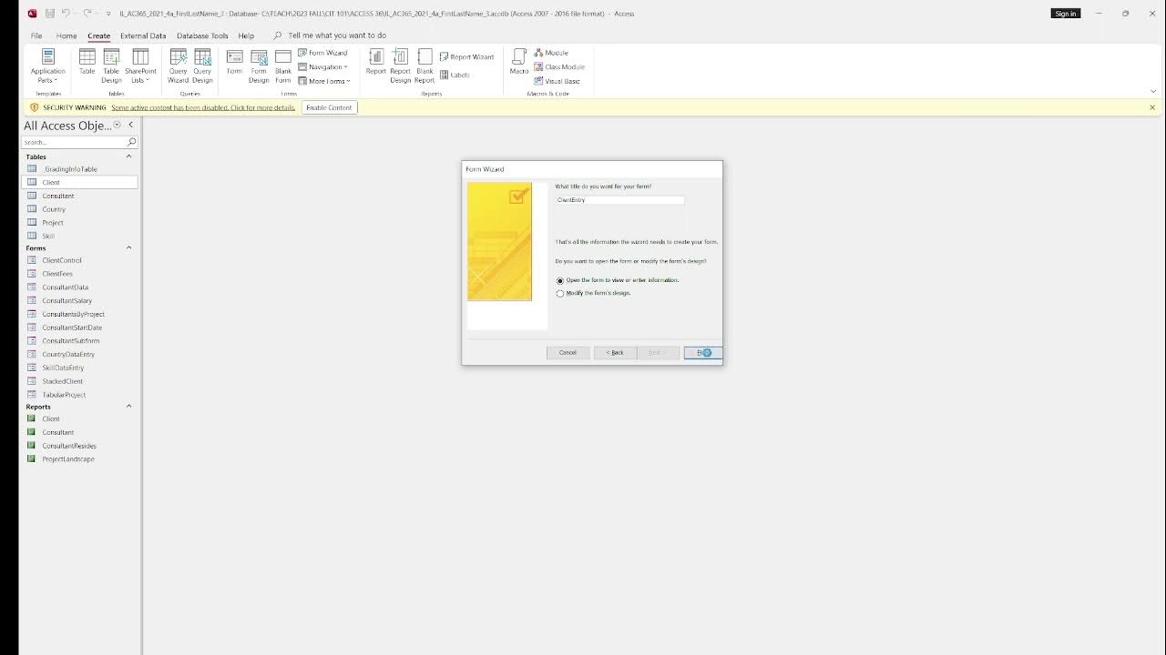 SAM lab Access Module 4 Project 1a, 2021 version, Global Human Resources Consultants - YouTube