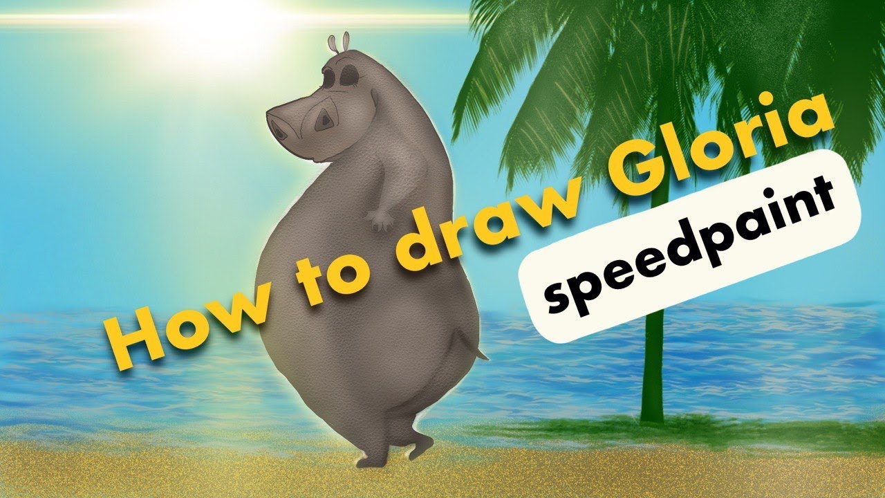 How to draw Gloria from Madagascar - YouTube