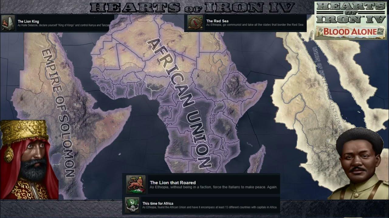 Hearts of Iron 4 By Blood Alone: Getting all the Ethiopian achievements was painful - YouTube