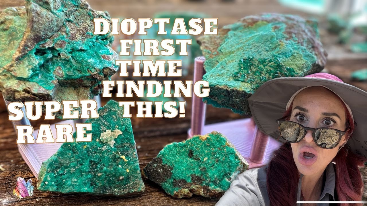 Dioptase crystals EVERYwhere Super Rare - First Time Finding Dioptase ...