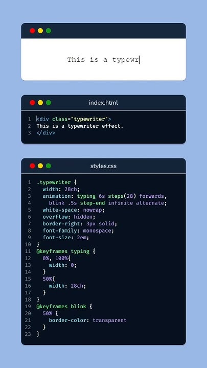 😍amazing Typewriter Typing Animation Css Webdevelopment Frontend Programming