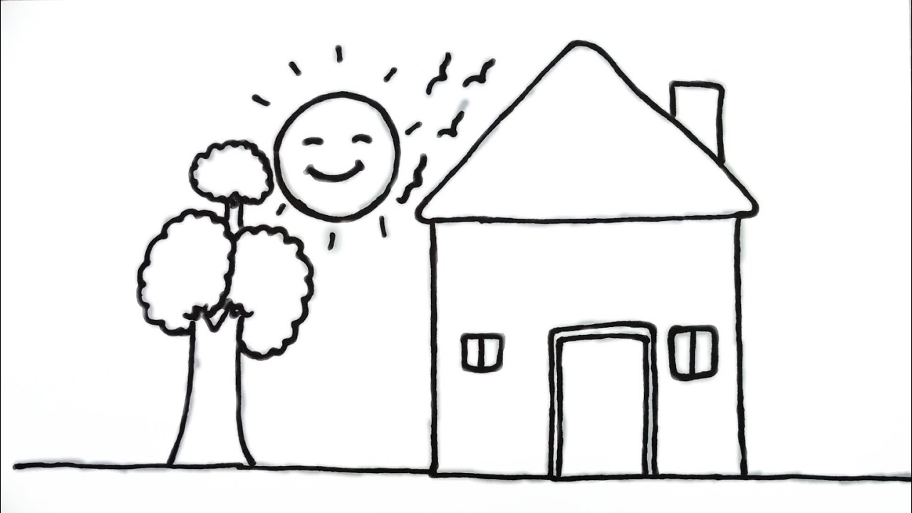 how to draw a house|Easy drawing #drawing - YouTube