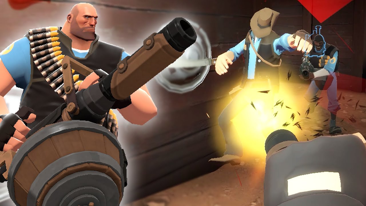 TF2 Heavy BIG Knockback Minigun - YouTube