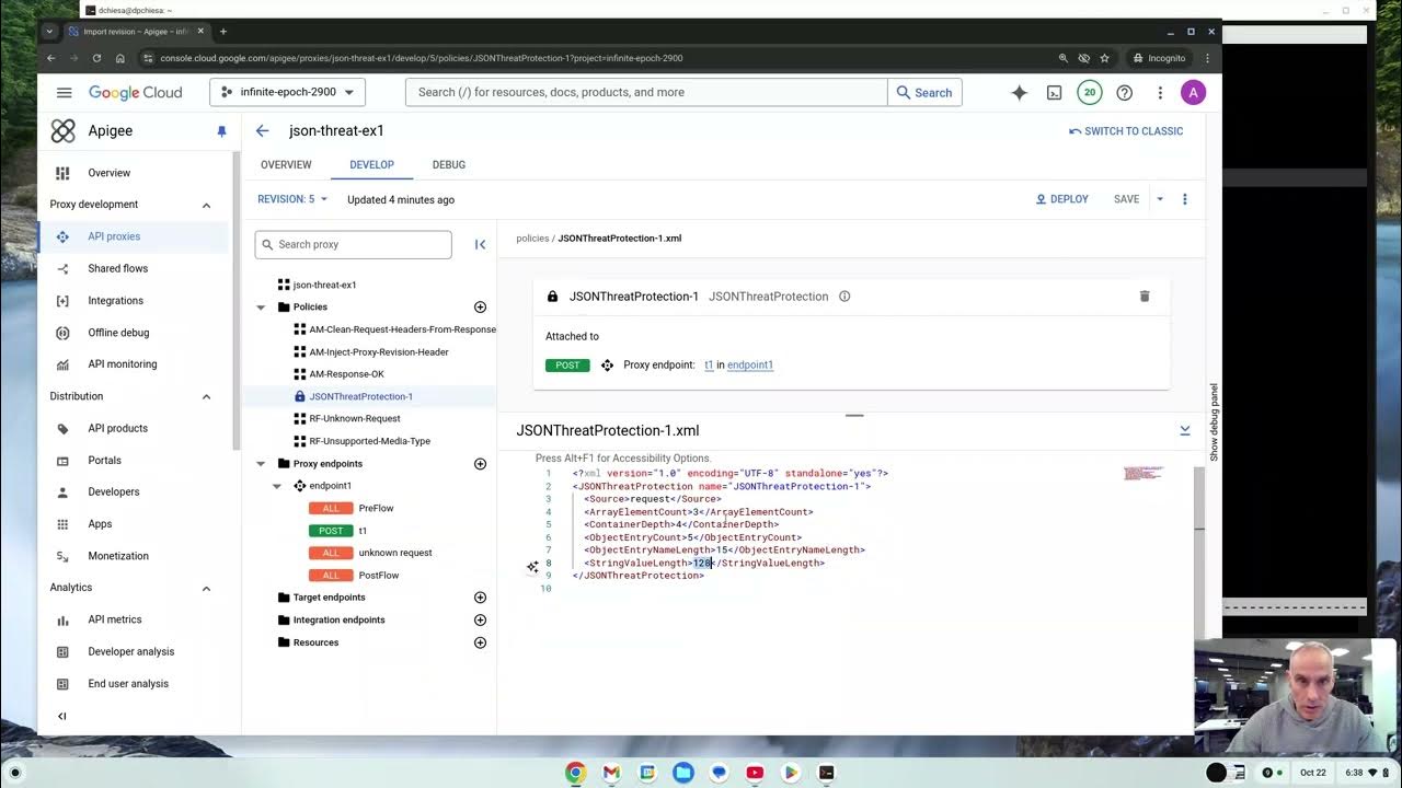 Apigee screencast - JSON Threat Protection Policy in Apigee X [2024] - YouTube