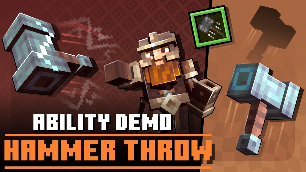 Hammer Throw - Ability Showcase (Minecraft MOBA) - YouTube