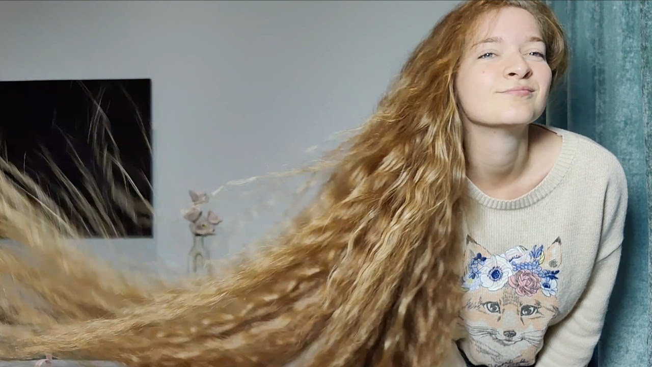 Headbanging wavy long hair 🤘 Unbraid tight braids and shake my hair ...